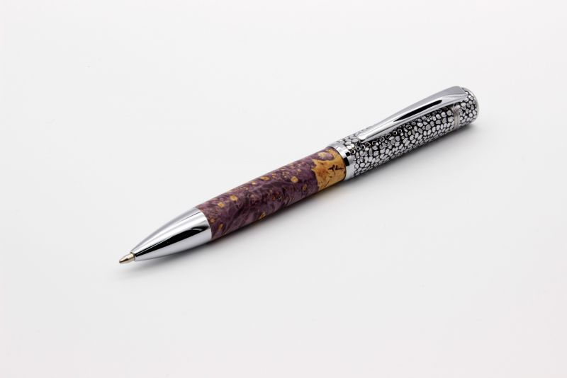 Stylo bille Martelé en Loupe d'érable Bordeaux - La Griffe CYD - Stylo ...